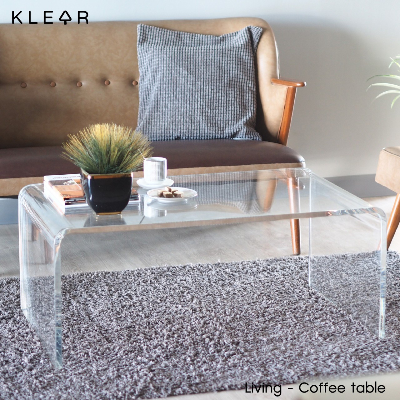 KlearObject อะคริลิค ชั้นวาง/โต๊ะ สำหรับ LIVING (M) ขนาด 100x60x40cm. สีใส - ThaiPick